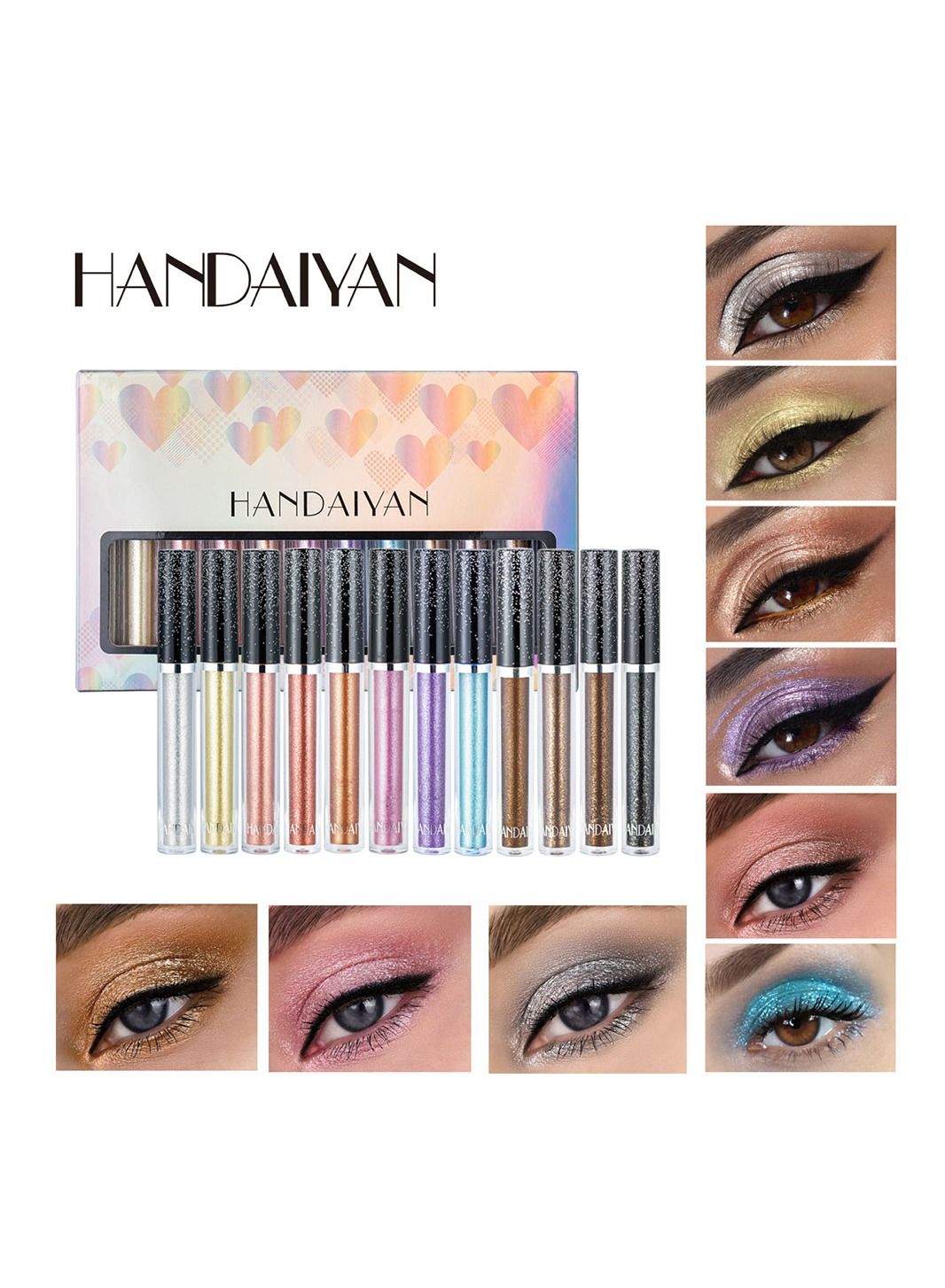 Handaiyan 12 Piece Pearl Glitter Sequined Liquid Eye Shadow Set | Best ...