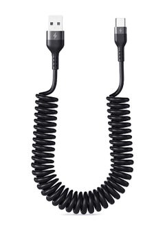 HEXABEX USB A To USB C Phone Charger Cord Coiled Spring Wire, USB C ...