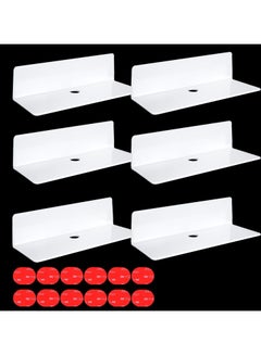 Generic 6-Pack Small Acrylic Self-Adhesive Shelves, 9-Inch White Stick ...