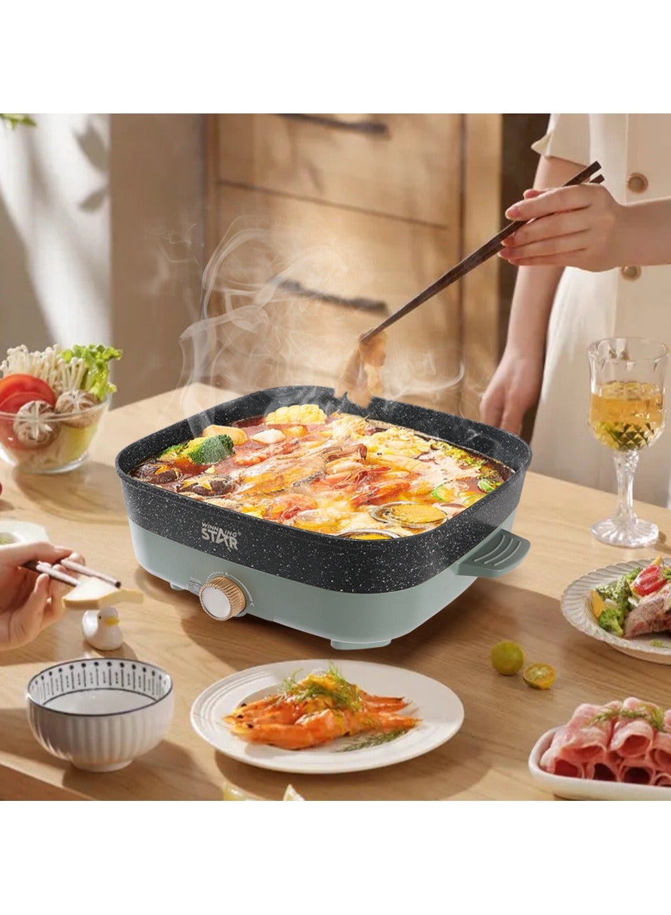 Winning Star Home Cooking Hot Pot Barbecue Multifunctional Non-stick ...