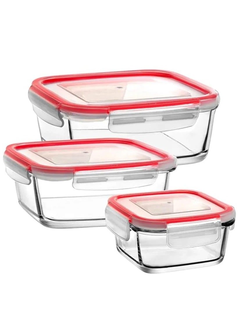 Reko Food Container Box 3 pcs - Borosilicate Glass Food Storage Food ...