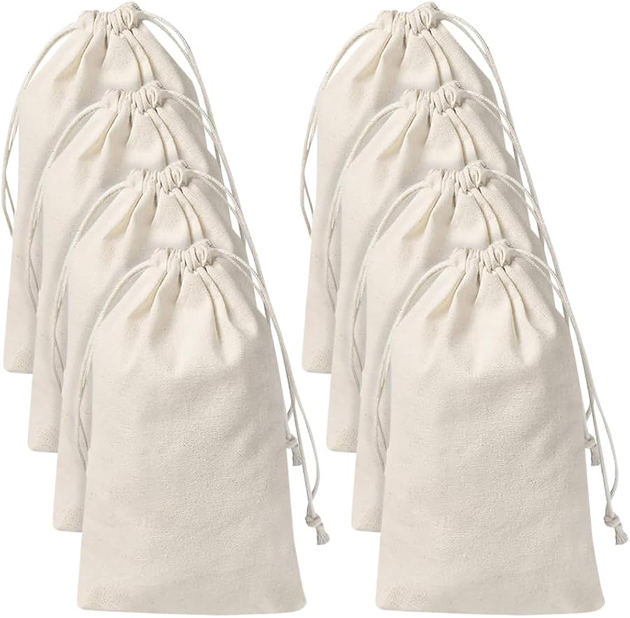 Generic 25 Pcs 10x15cm Cotton Muslin Drawstring Bags Reusable Fabric ...