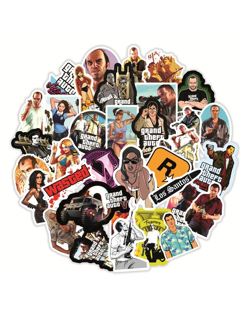 50 Pcs Grand Theft Auto Stickers,Waterproof GTA V sticker,Removable ...