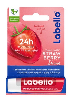 Labello LABELLO Lip Balm, Moisturising Lip Care, Strawberry Shine, 4.8g ...