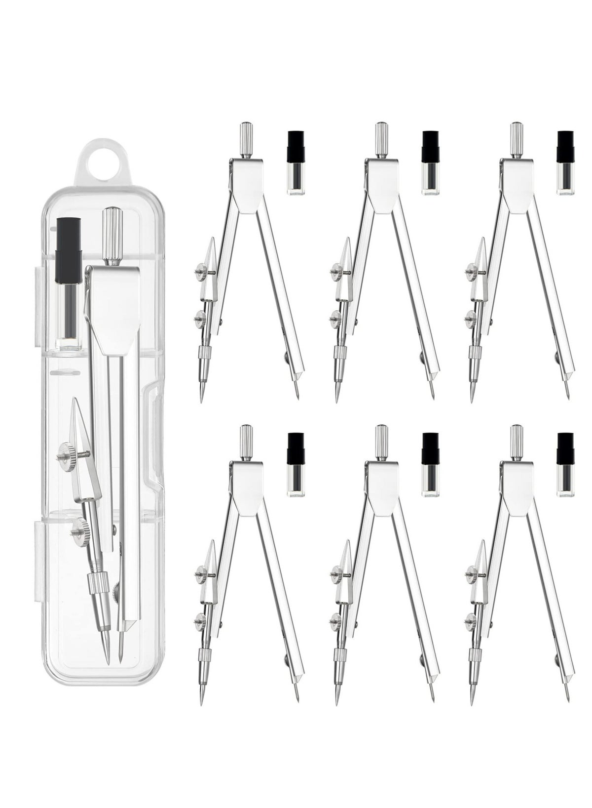 Excefore 6 Pack Compass for Geometry, Drafting Compass for Students ...