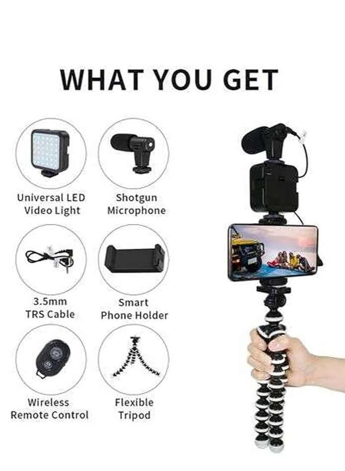 PLOKAMA PLOKAMA - PK-775-5-in-1 Smartphone Video Rig, Camera Mount Stabilizer with LED Light ...