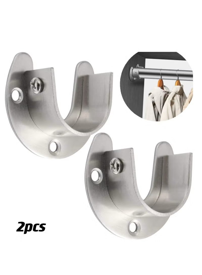 Generic Closet Rod End Support, 2Pcs Stainless Steel Heavy Duty Shower ...
