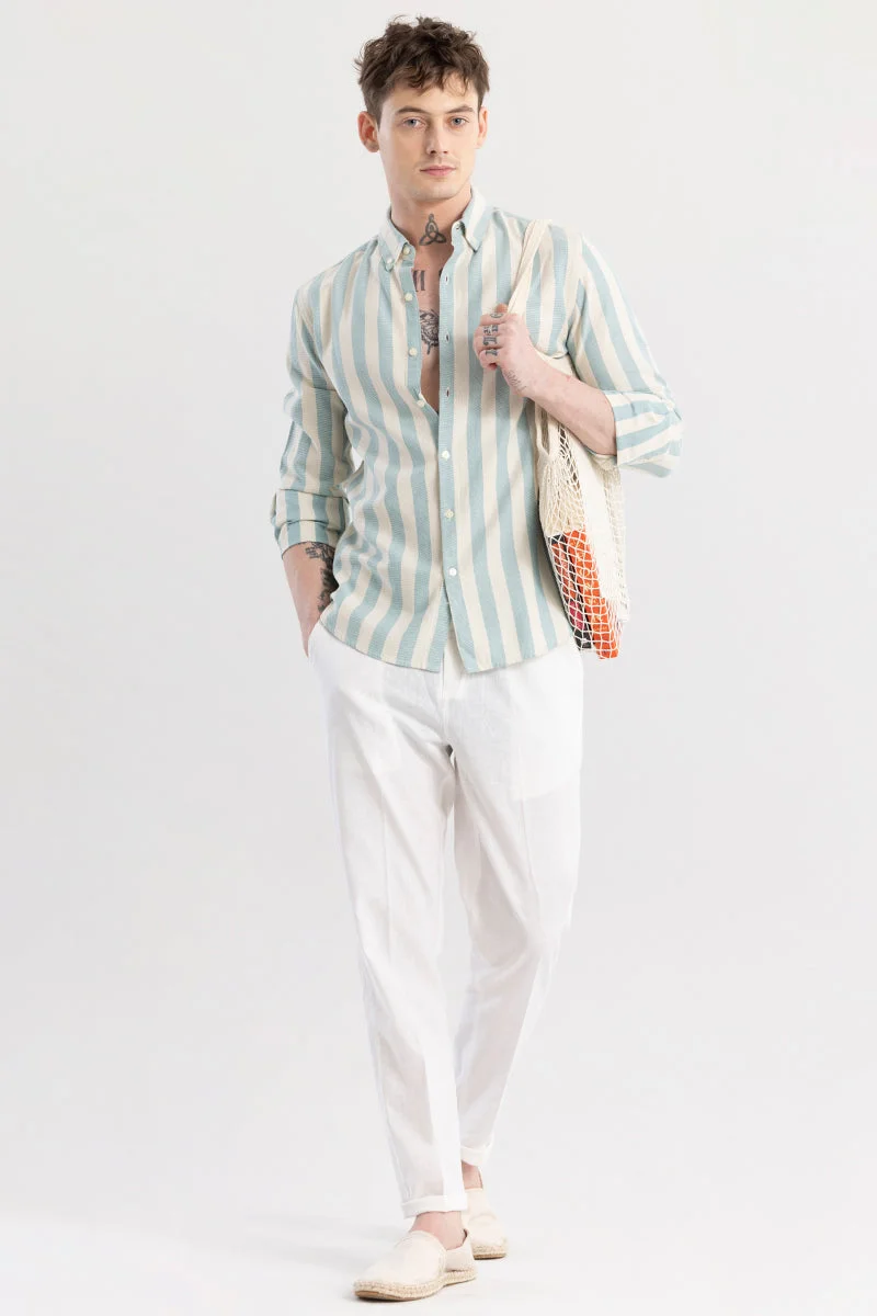 SNITCH blue Aurora Blue Stripe Shirt for Men | Best Price UAE
