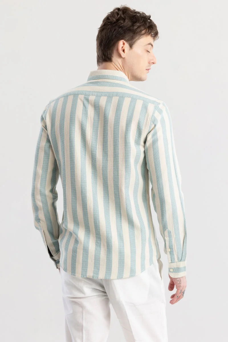 SNITCH blue Aurora Blue Stripe Shirt for Men | Best Price UAE
