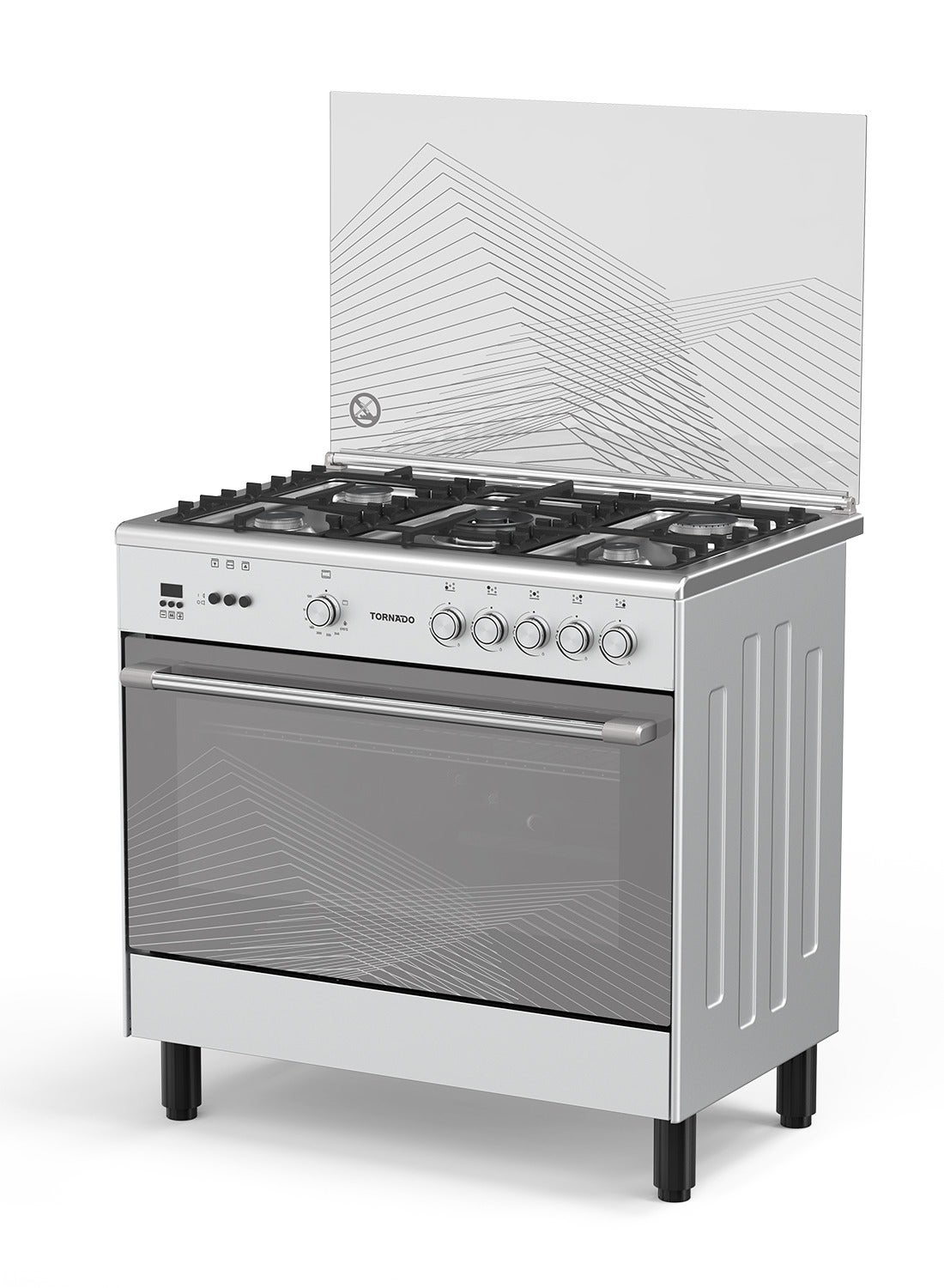 TORNADO 90x60cm Freestanding Cooker, Full Gas Cooking Range with 5 ...