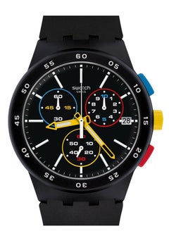 Swatch Unisex Black One Quartz Movement Water Resistant Wrist Watch ...