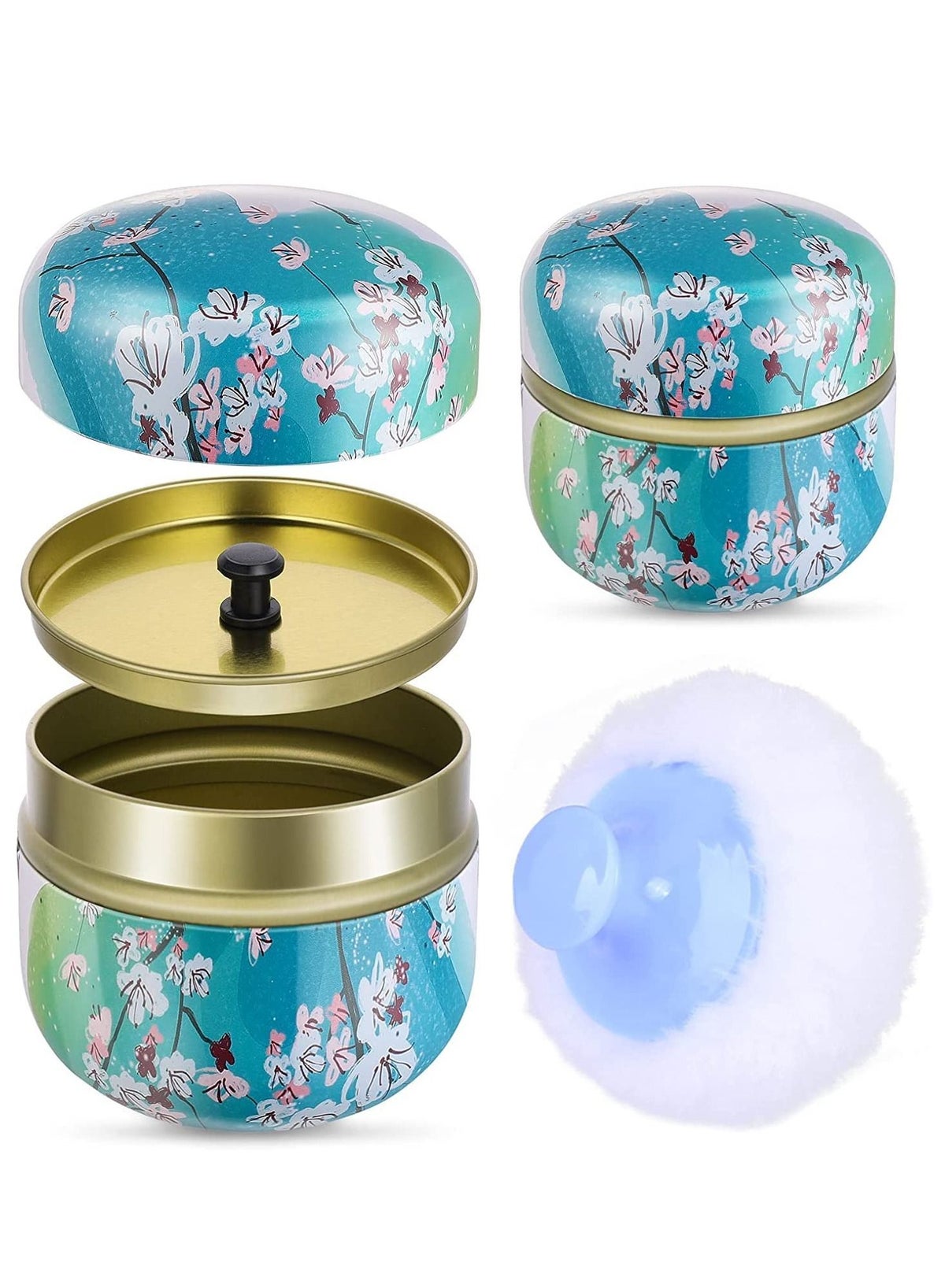 SYOSI Powder Case with Powder Puff for Body Powder Empty Container ...