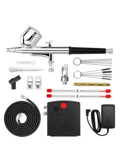Generic Adjustable Airbrush Compressor Kit Dual Action Airbrush with ...