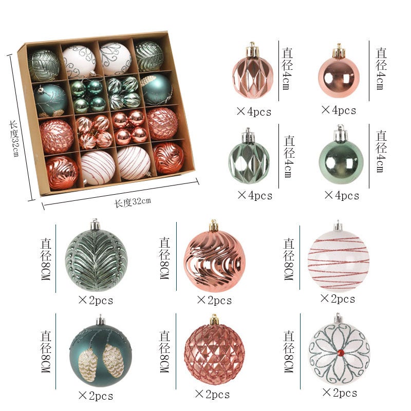 Generic Champagne Gold And White Christmas Ball Decorations For ...