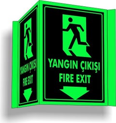Gündoğdu Phosphorescent Panoramic Fire Exit Fire Exit Sign | Best Price ...