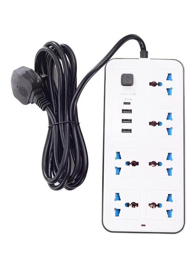 CAROSKI Tower Extension Cord, 6-Power Socket with 4 USB Charger Station ...