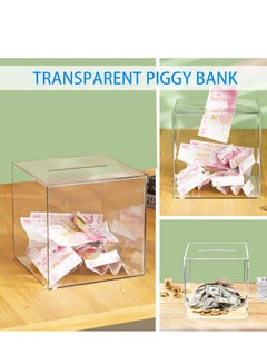 Generic Clear Acrylic Money Bank for Adults and Kids, Unopenable Coin ...