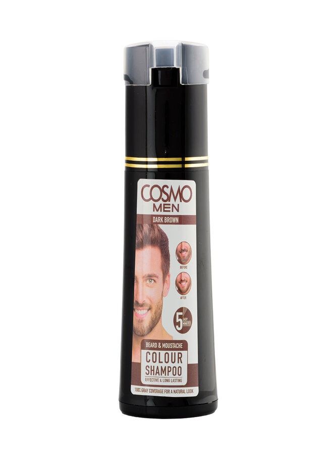 COSMO Dark Brown Beard Colour Shampoo Unisex 180ML | Best Price UAE ...