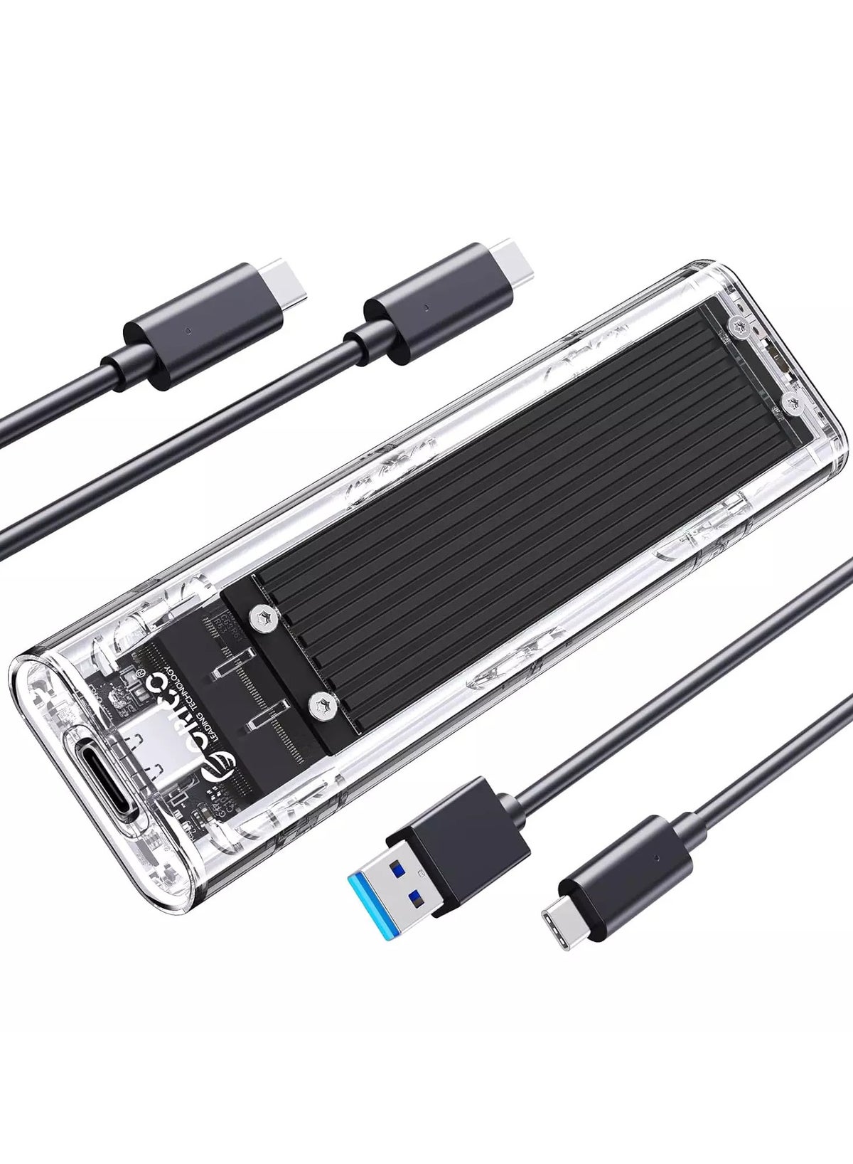 Orico M.2 NVMe SSD Enclosure, USB 3.2 Gen 2 (10 Gbps), Transparent ...
