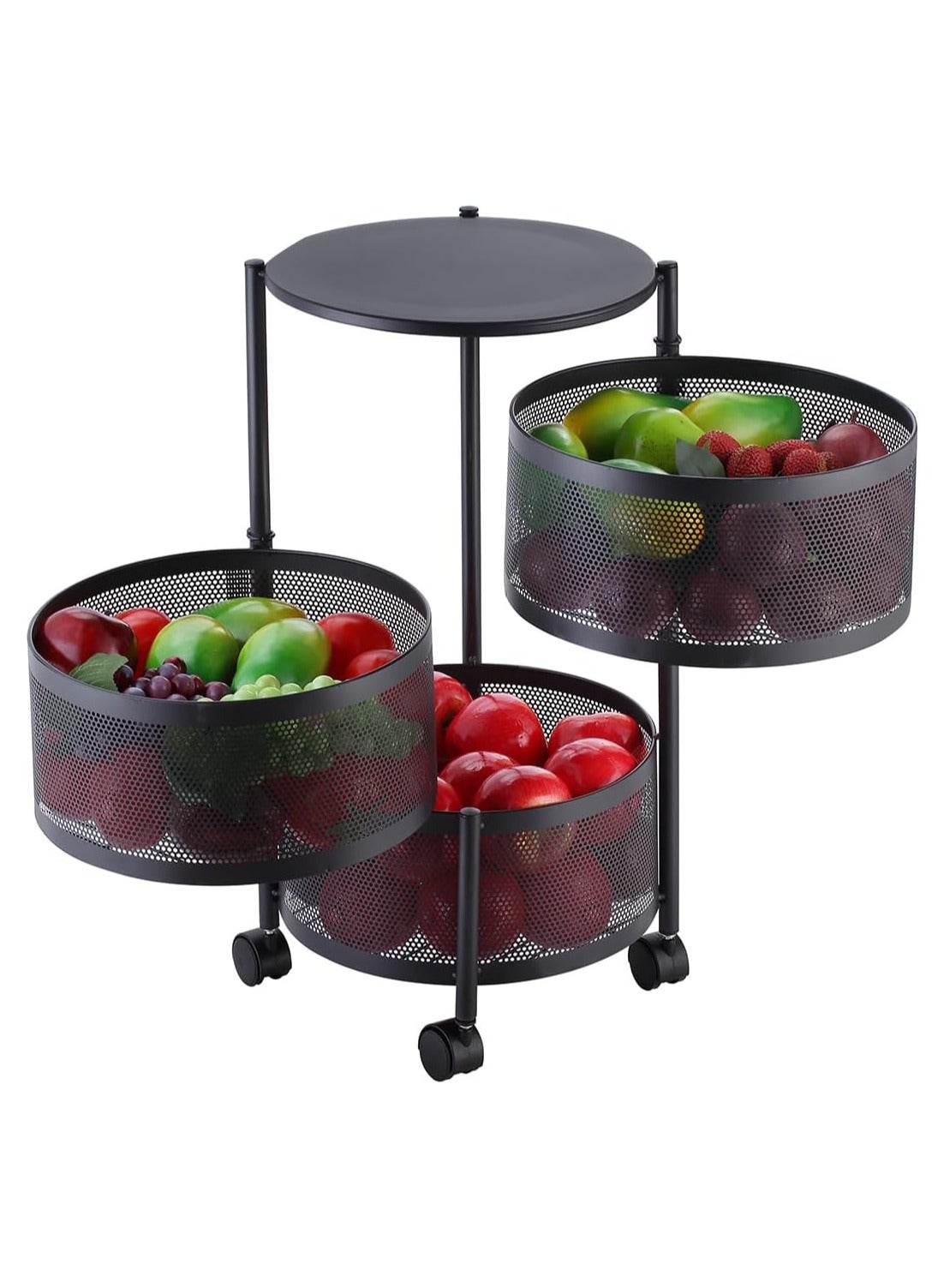 Beauenty Circular Storage Rack -3 Layer Black- Durable Corrosion ...