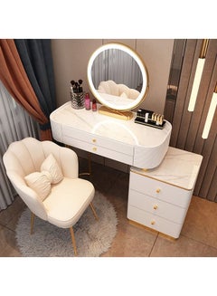 NKX Makeup Vanity Table Dressing Table Flip Mirror With Drawers And ...