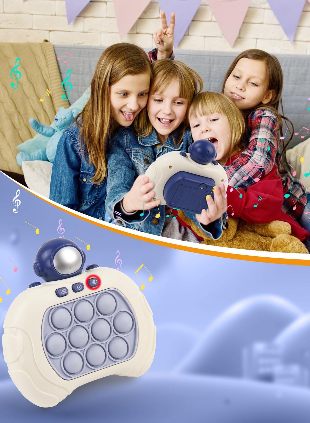 spa luxetique Interactive Light-Up Push Pop Fidget Toy with Lanyard ...