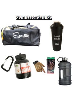 Generic Gym Essentials Kit includes Bag,Protein Shaker,Pair of Work out ...