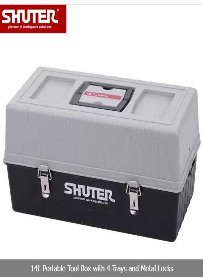 SHUTER 14L PROFESSIONAL TOOL BOX WITH 4 TRAYS AND METAL LOCKS | Best ...
