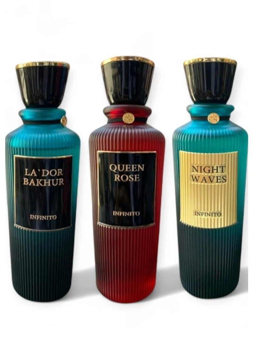 Infinito Infinito Perfume Set, Queen Rose, Lador Bakhur, Night Waves ...