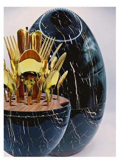 Generic Egg Shaped Cutlery Set 24 Piece Stainless Steel Flatware Set ...