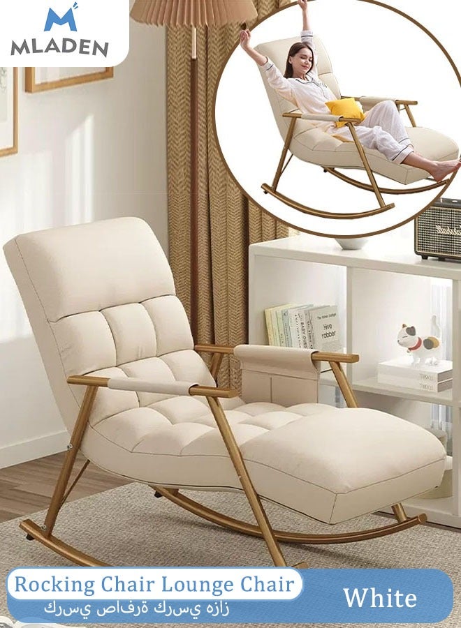 MLADEN Upholstered High Back Adjustable Rocking Chair Lounge Chair With ...