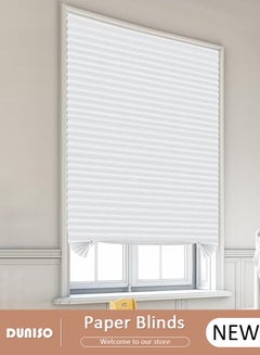 DUNISO Temporary Paper Blinds for Windows, No Drilling Self Adhesive ...