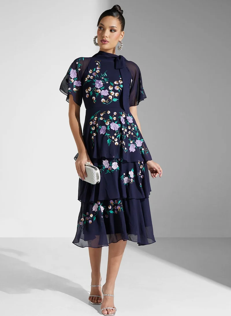 Frock and Frill Floral Tiered Dress for Women | Best Price KSA