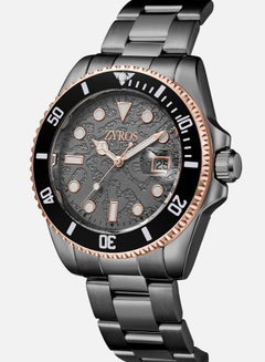 ZYROS Gray steel men's watch KSA | Riyadh, Jeddah