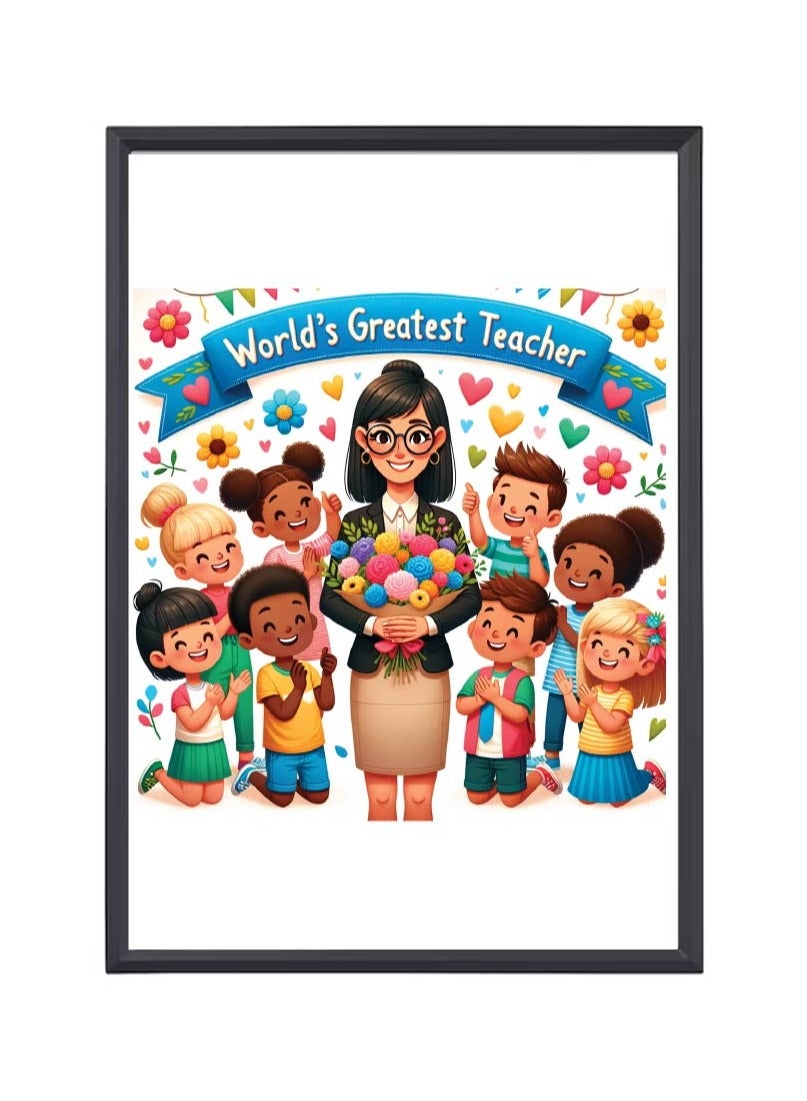 PRINTSHOP4ME Teacher's Day A4 Photo Frame - Best Teacher Ever Design ...