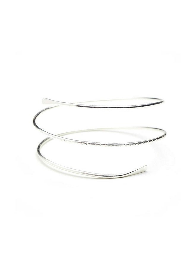 HUNO Minimalist Metal Punk Spiral Coil Upper Arm Cuff Open Arm Bracelet ...