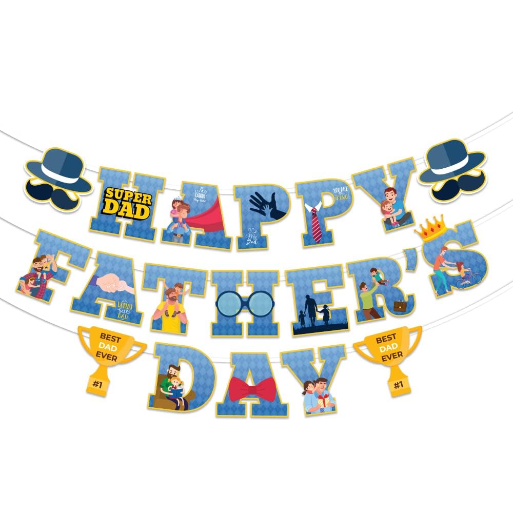 Atpata Funky Atpata Funky Happy Father's Day Banner - Blue Checkered ...