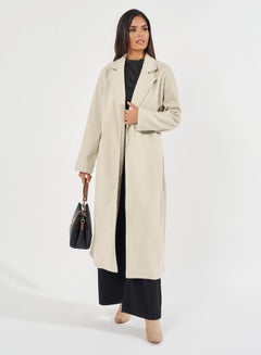 Styli Regular Fit Midi Belted Wool Like Coat | Best Price KSA | Riyadh ...