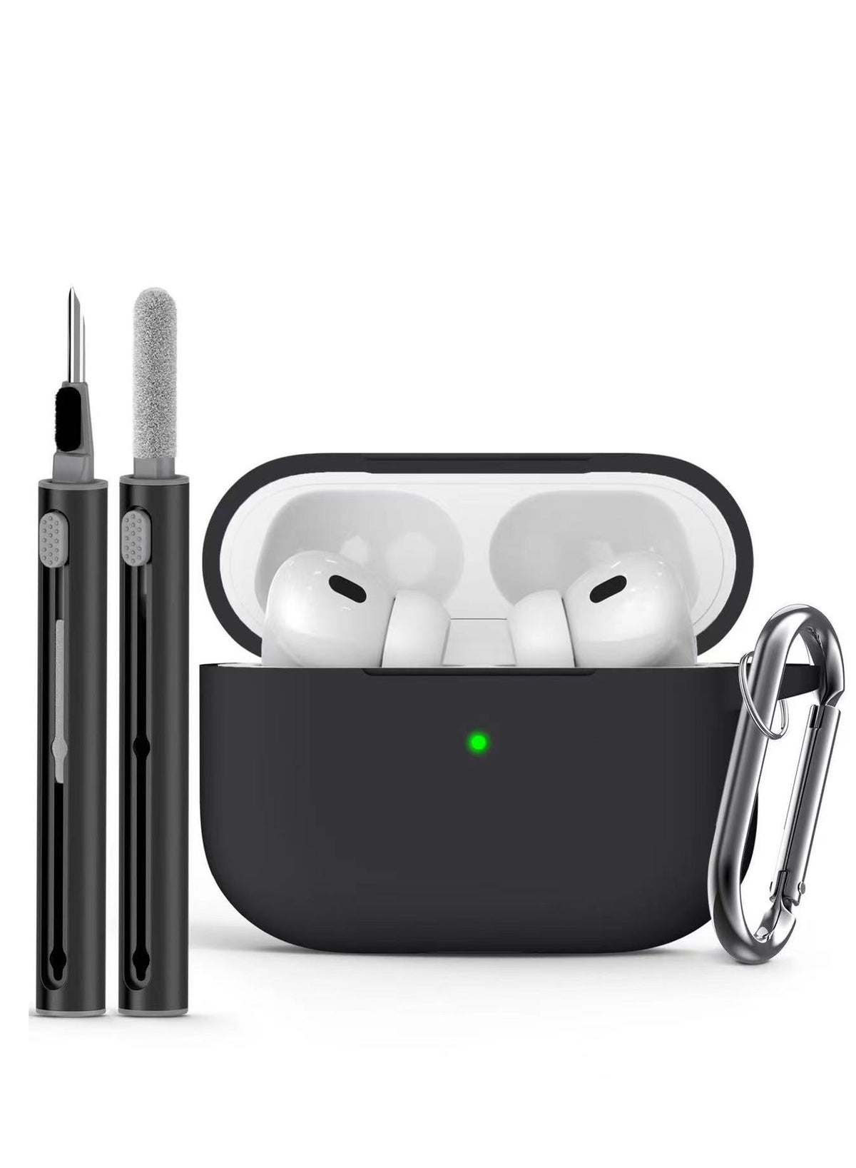 Generic Premium Black AirPods Pro /Pro2 Case with 3-in-1 Cleaning Kit ...