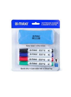 Maxi Maxi Whiteboard Marker 4Pc Set With Duster In A Blister Card, Wmd4 ...