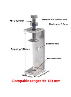 Generic 304 Stainless Steel Tiger Clamp Pipe Clamp Square U-shaped C ...