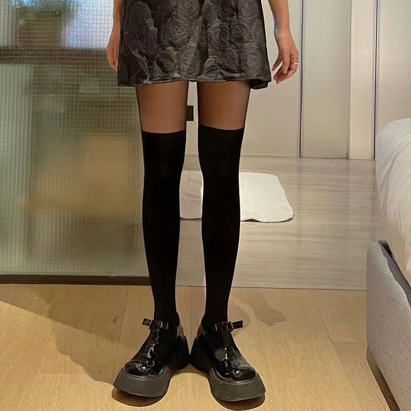 Generic Black Silk Stockings Women's Spring and Autumn Thin JK ...