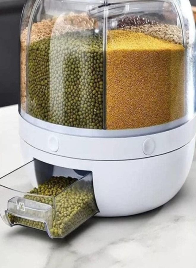 Cyber Rice Dispenser 6-Grid Rice Storage Container, Rice & Grain ...