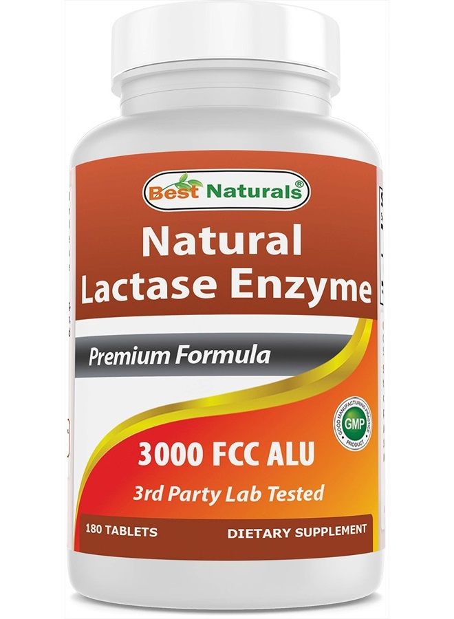 Best Naturals Fast Acting Lactase Enzyme Tablet, 3000 Fcc Alu, 180 ...