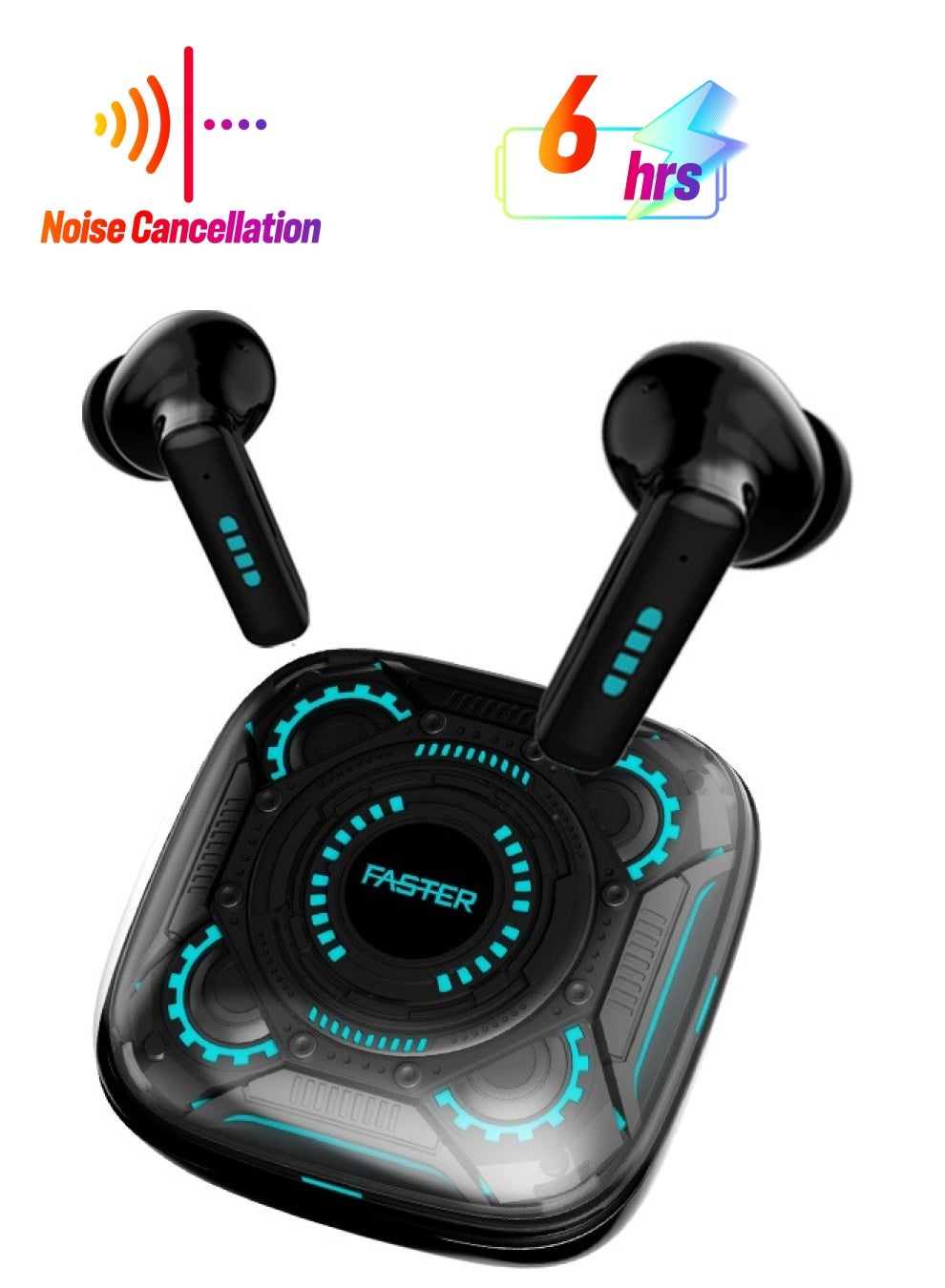 Faster Faster RGBP1 Bluetooth Earbuds Wireless Earphones- Noise ...