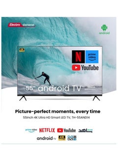 Electro General 55-Inch Android Smart LED TV – TH-55AND14 – UHD 4K Display with Android 14 and ...