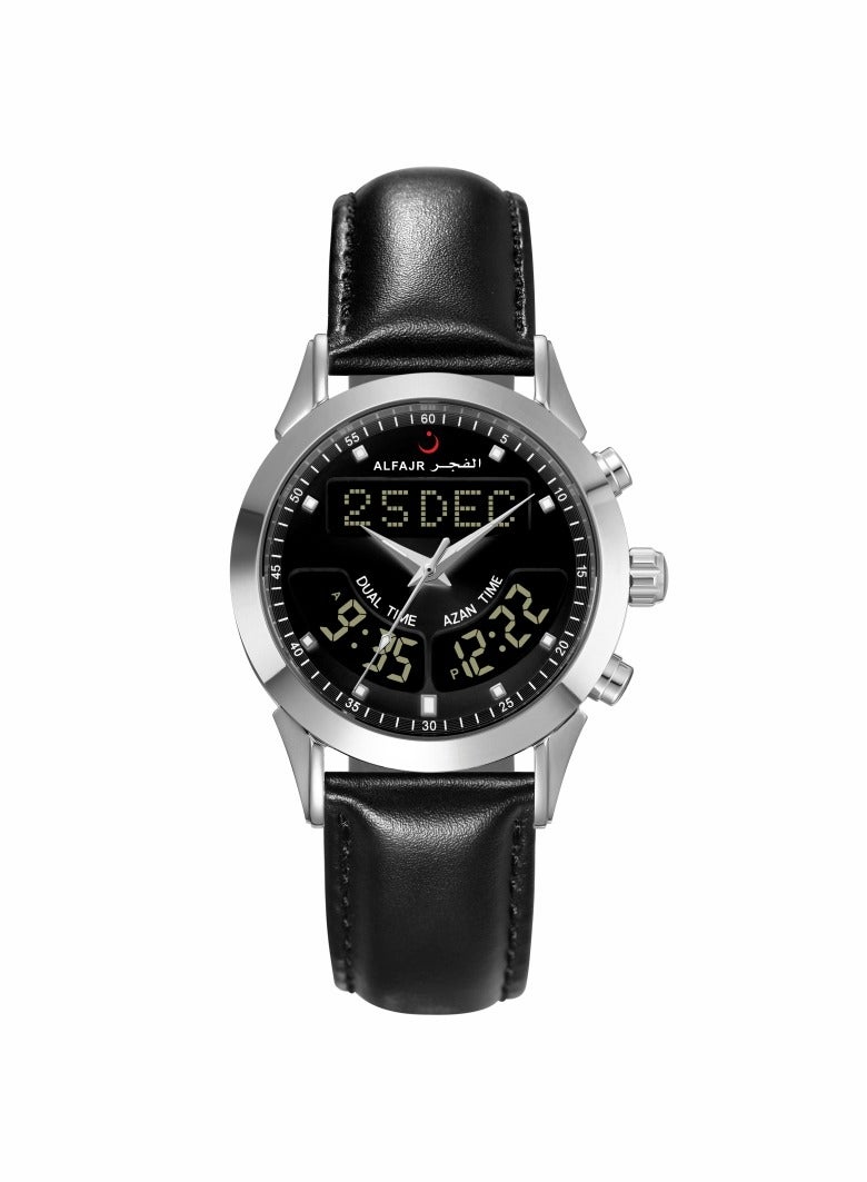 Al Fajr Men's Luxury Premium Black Leather Watch WA-10SBL | Best Price KSA | Riyadh, Jeddah