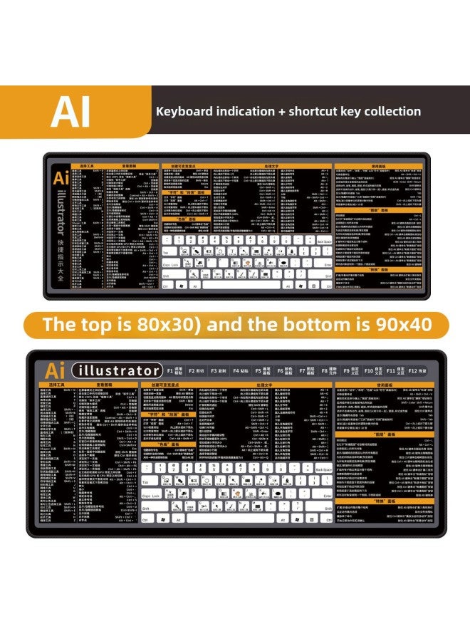 Generic CAD Mouse Pad Shortcut Keys Pr Desk Pad Ps Keyboard Computer ...