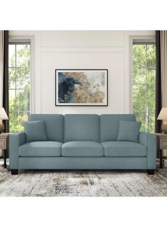 Homzmart Linen and Sweedish Wood 3 Seaters Sofa - Blue KSA | Riyadh, Jeddah