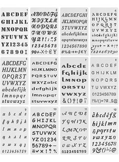 Generic 12 Pack 4 X 7 Inch Letter Stencils, Alphabet Stencils ...